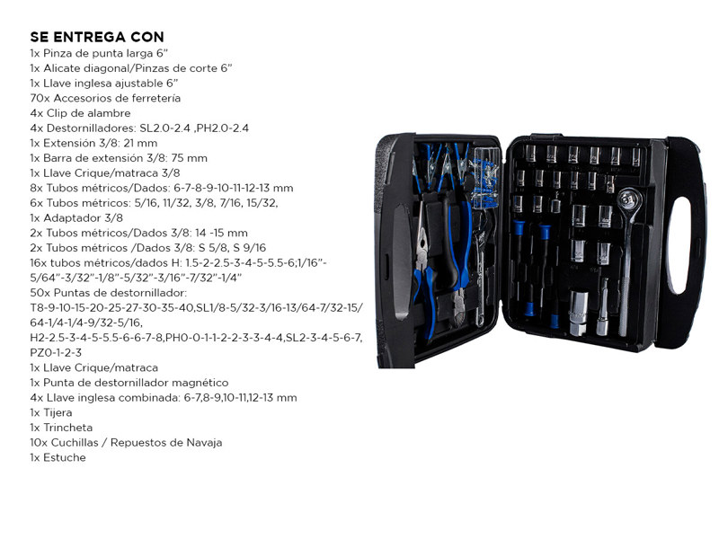 Juego Set de Herramientas Gadnic TS200 189pcs - GADNIC KIT Y SET ...