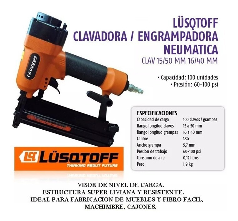 Engrampadora Clavadora Neumatica Lusqtoff Clavo GC9040-50 - LUSQTOFF ...