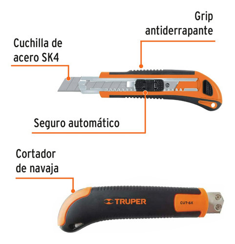 Cutter Profesional 18mm Truper 16977 Metalico Con Grip - TRUPER ...