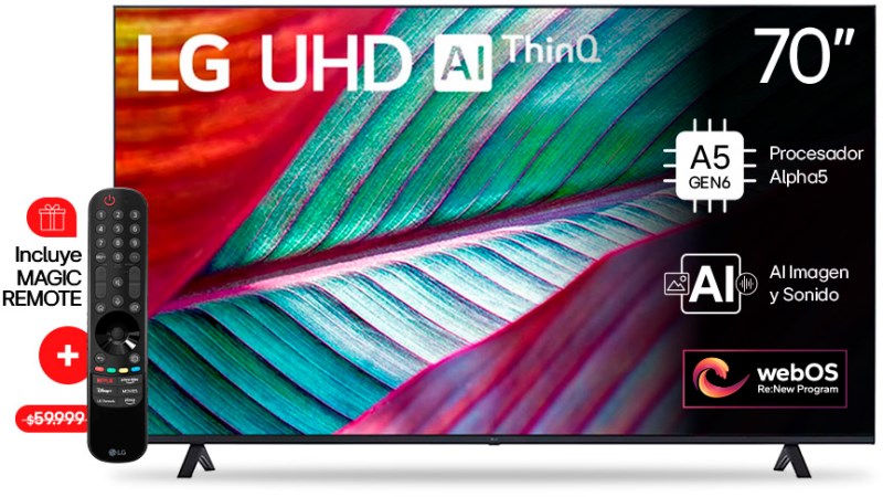 Smart Tv 70 Pulgadas 4K Ultra HD LG 70UR8750PSA - LG TV LED 60P SMART ...