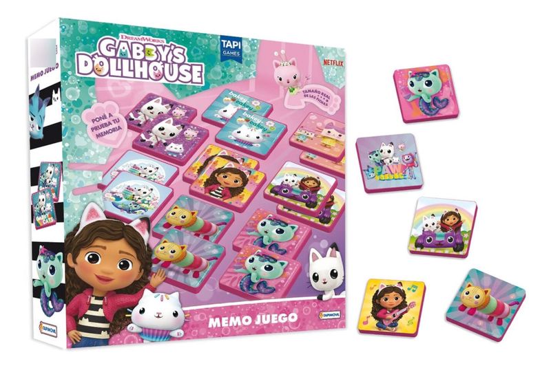 Memo Juego Gabby Dollhouse Fichas Grandes Tapimovil - TAPPI JUEGOS DE ...