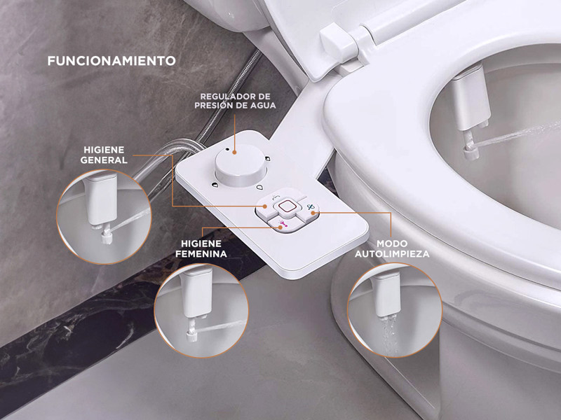 Bidet Para Inodoro Gadnic CleanSeat 100 Agua Fria 2 Boquillas - GADNIC ...