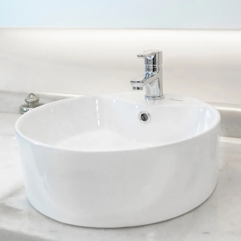 Bacha Piazza A029 De Apoyo Redonda Baño Monocomando - PIAZZA BACHAS Y LAVATORIOS - Megatone