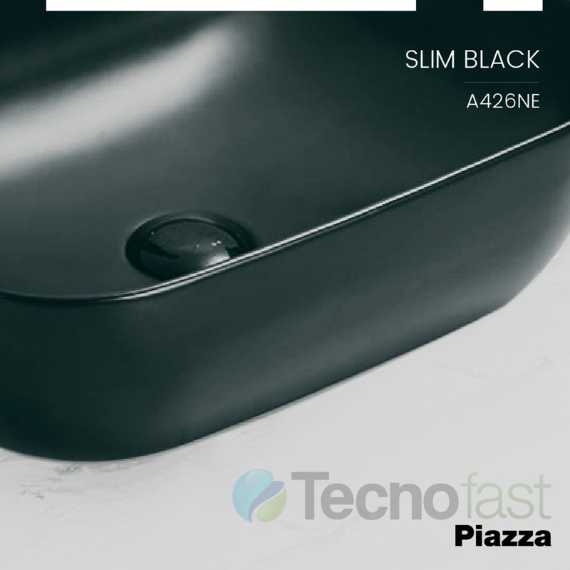 Bacha para Baño Black Apoyo Piazza A426 Porcelana Negra - PIAZZA BACHAS ...