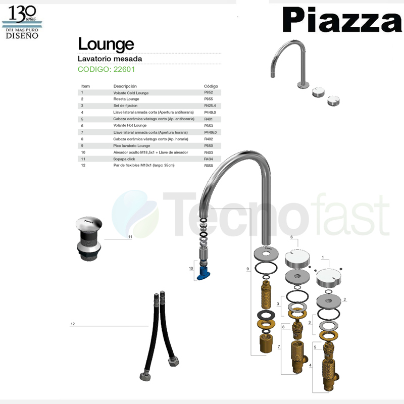 Griferia Baño Piazza Lounge Lavatorio Mesada Cromo 22601 - PIAZZA ...