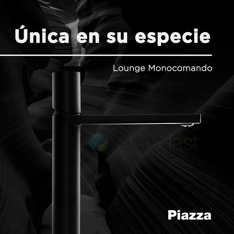 Grifería Lavatorio Pico Alto Piazza Lounge Negro Monocomando - PIAZZA ...