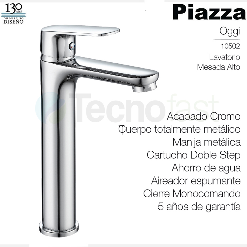 Griferia Lavatorio Piazza Mesada Monocomando Alto Oggi 10502 - PIAZZA ...