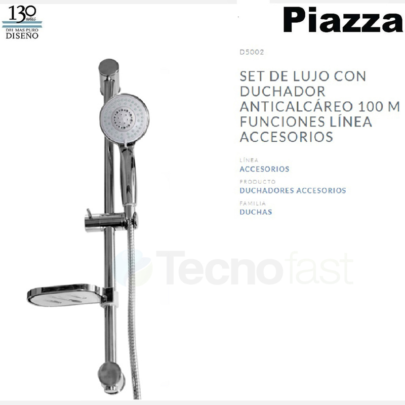 Duchador De Mano Flor Ducha Barral Kit Flexible Piazza D5002 - PIAZZA ...