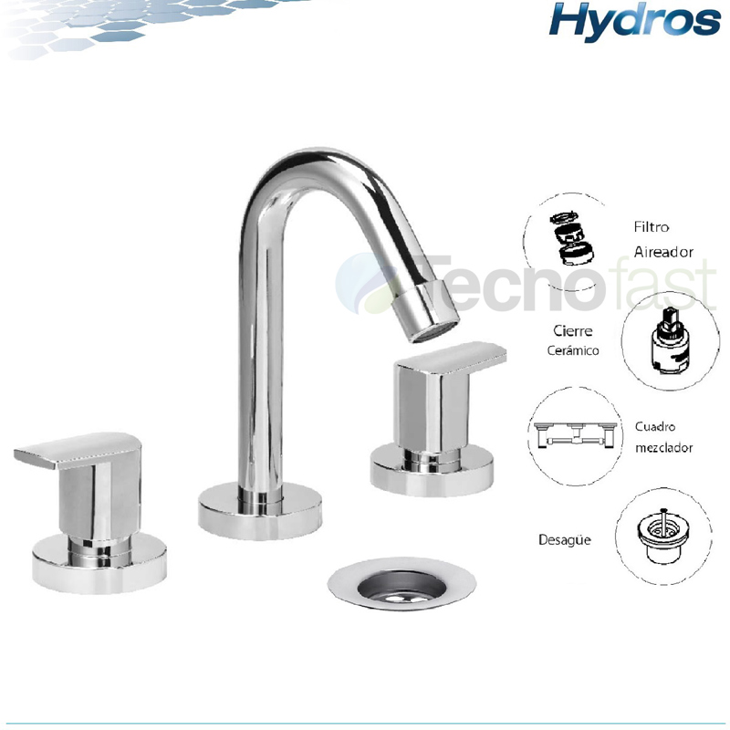 Juego de Griferías Completo Viva Nova Hydros Cierre Cerámico - HYDROS ...