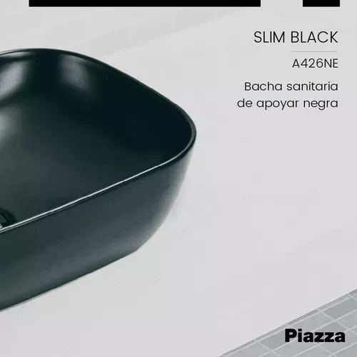 Bacha Baño Lavatorio De Apoyo Piazza A426ne Porcelana Negro - PIAZZA ...
