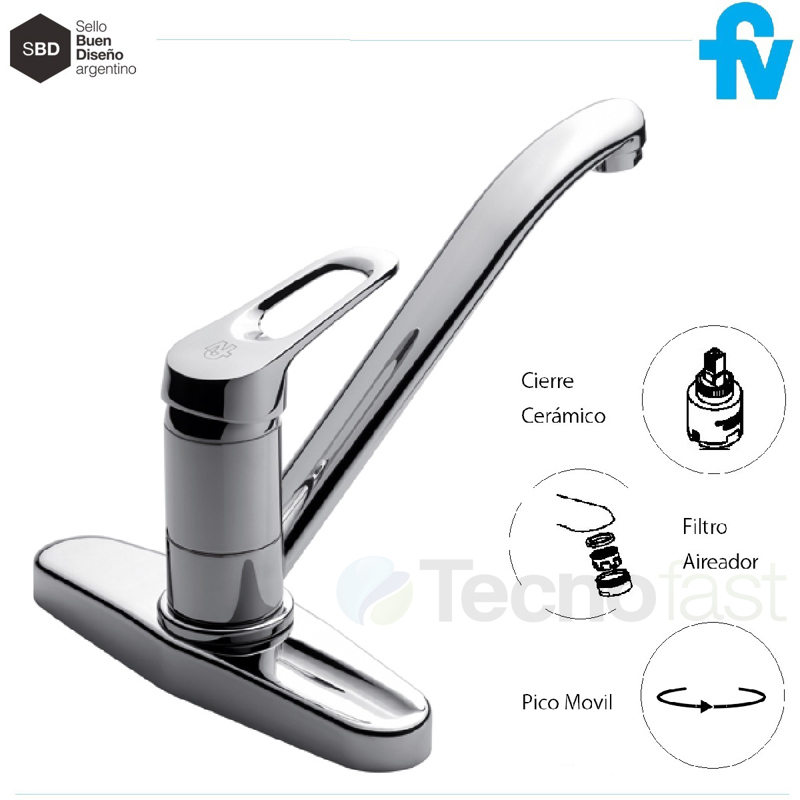 Griferia Cocina Monocomando Fv Arizona 411.03/b1 Canilla - FV GRIFERIA ...