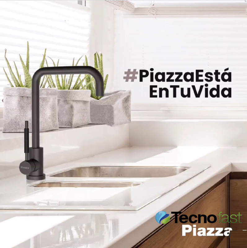 Grifería Cocina Monocomando Gourmet Negro 10303 Piazza - PIAZZA ...