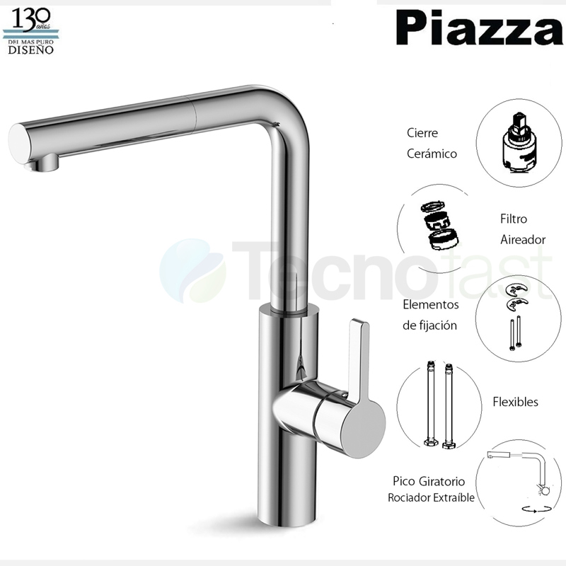 Grifería Cocina Monocomando Piazza 10316 Kitchen Pro - PIAZZA GRIFERIA ...