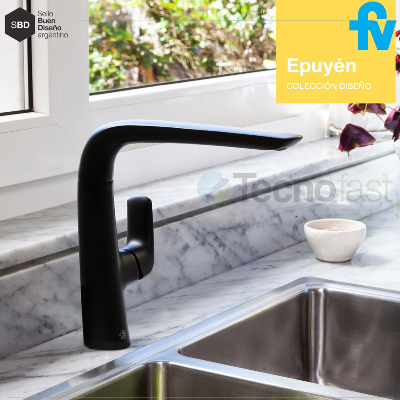 Griferia Fv Epuyen Cocina Monocomando Negro Mate - FV GRIFERIA COCINA ...