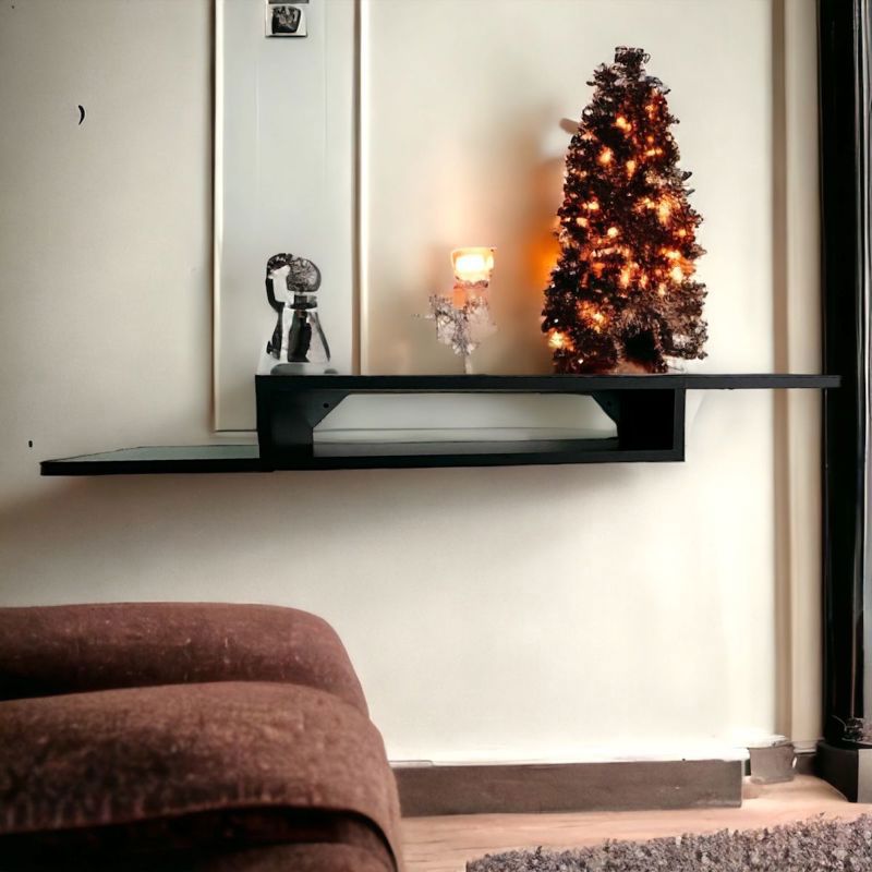 Repisa Flotante De Melamina Invisible en NEGRO - Diseño Minimalista ...