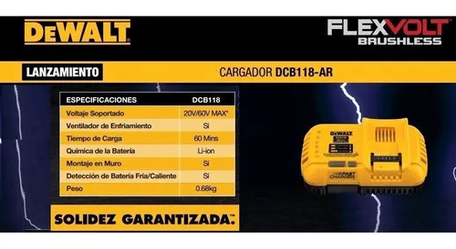 Cargador De Baterias Dewalt 20 Volts-60 Volts Flexvol Dcb118 - DEWALT ...