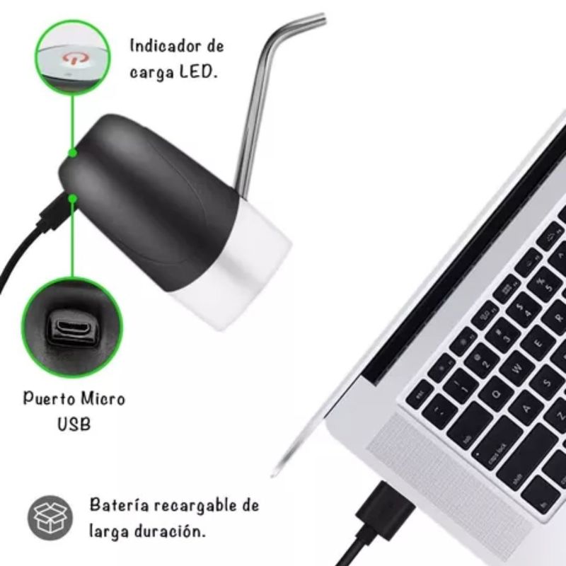Bomba Dispenser con Luz Recargable - GENERICO BOMBAS DE AGUA - Megatone