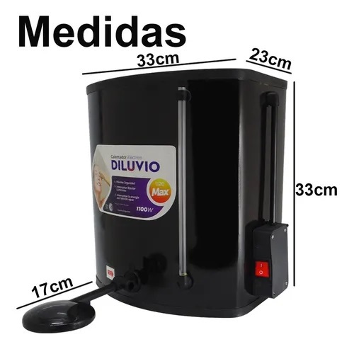 Ducha Eléctrica Calefon D20max 20lt Diluvio Negro Enlozado - INDELPLAS ...