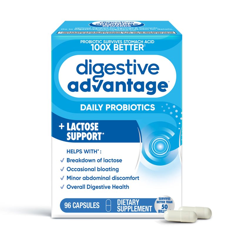 Suplemento Digestive Advantage Lactose Support 96 comprimidos - DIGESTIVE ADVANTAGE SUPLEMENTOS ...