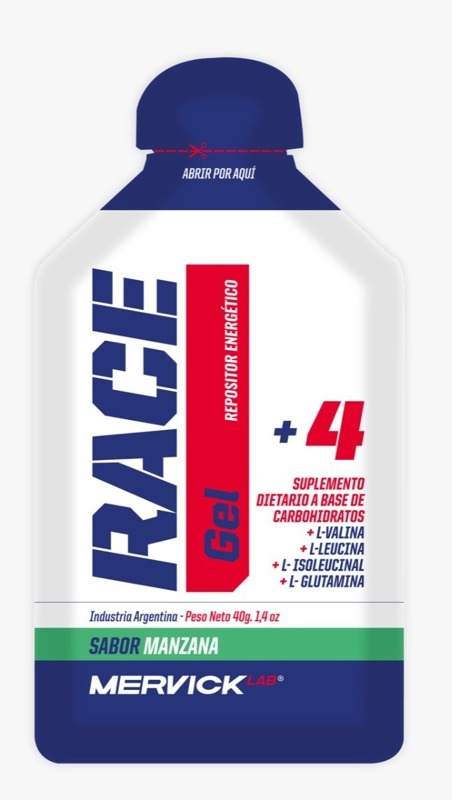 Gel Race Mervick Lab Sabor Manzana C/Cafeína X 12 Unidades - MERVICKLAB SUPLEMENTOS DEPORTIVOS ...
