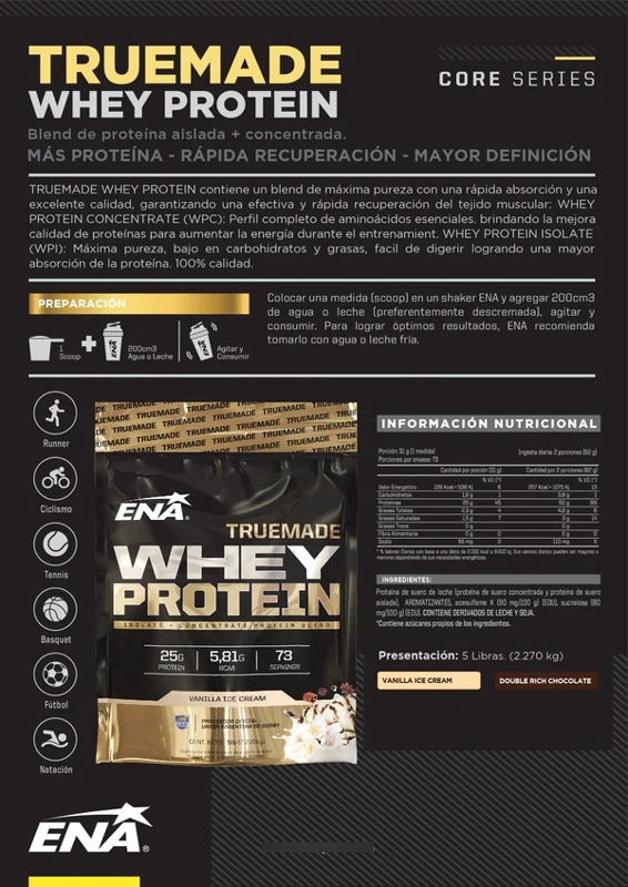 Ena Whey Protein Truemade Big Size Vainilla 2270 Gramos - ENA SPORT ...