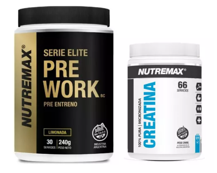 Combo Nutremax Creatina 200 + Pre Work 240g Sabor Limonada - NUTREMAX SUPLEMENTOS DEPORTIVOS ...