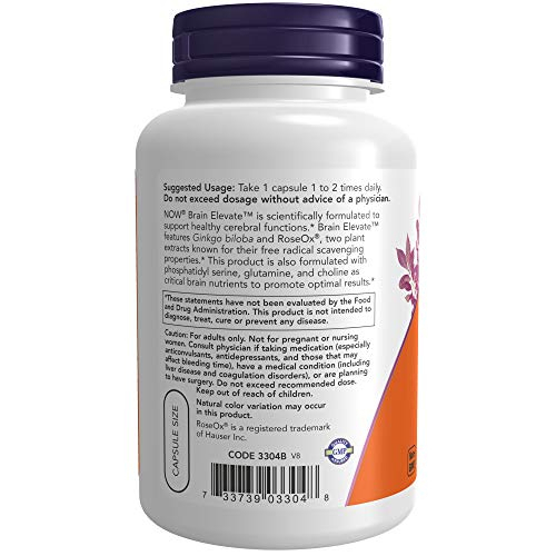 Supplement NOW Brain Elevate 120 cápsulas vegetarianas - NOW ...