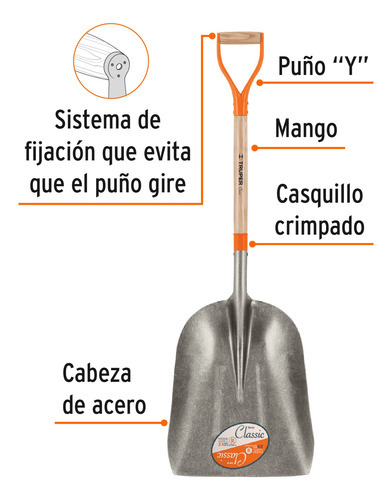 Pala Carbonera Truper 19684 Classic Puño Y Extra Grande - TRUPER ...