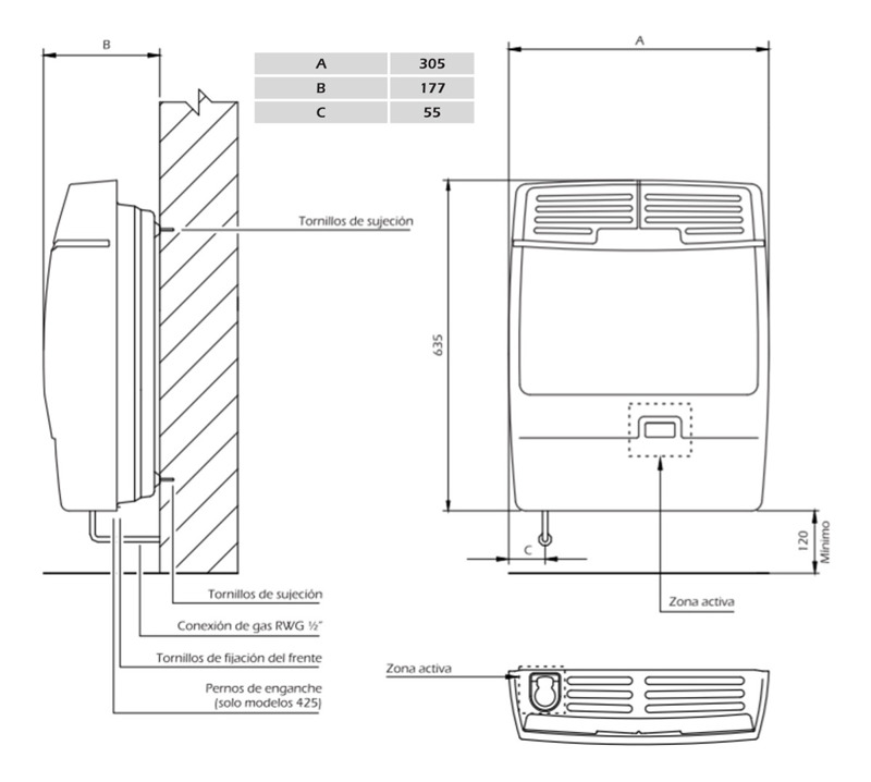 Calefactor A Gas Volcan 2500 Kcal Sin Salida Gas Natural - VOLCAN CALEF ...