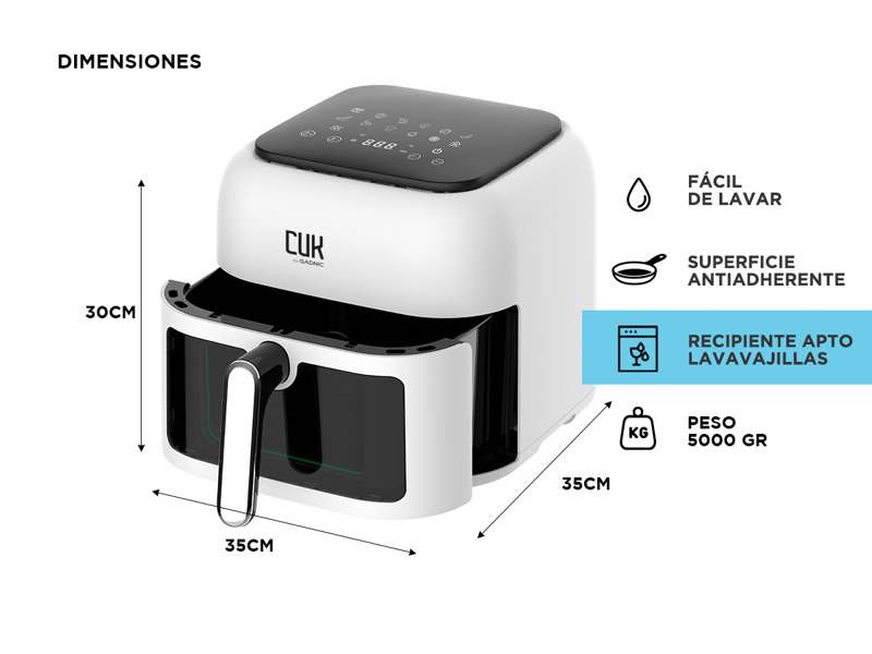 Freidora de Aire Gadnic 6,5 Lts - GADNIC FREIDORAS - Megatone