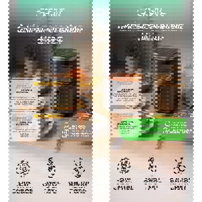 Freidora De Aire Gadnic Digital Táctil 5 Litros Visor - GADNIC ...