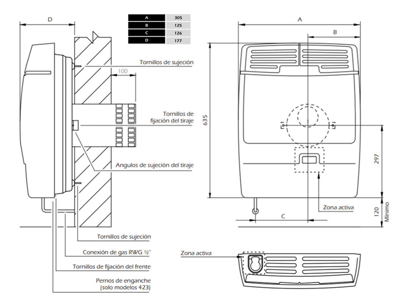 Calefactor Tiro Balanceado Volcan 2000 KCal Gas Natural - VOLCAN CALEF ...