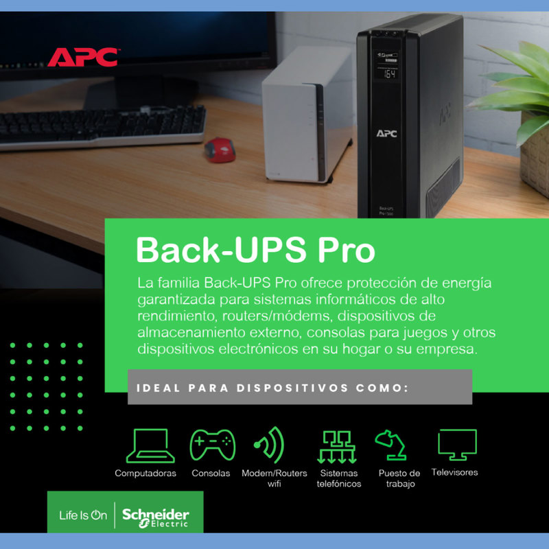 Apc Back-ups Pro Br900g-ar 230v Negro - APC ACC COMPUTACION - Megatone
