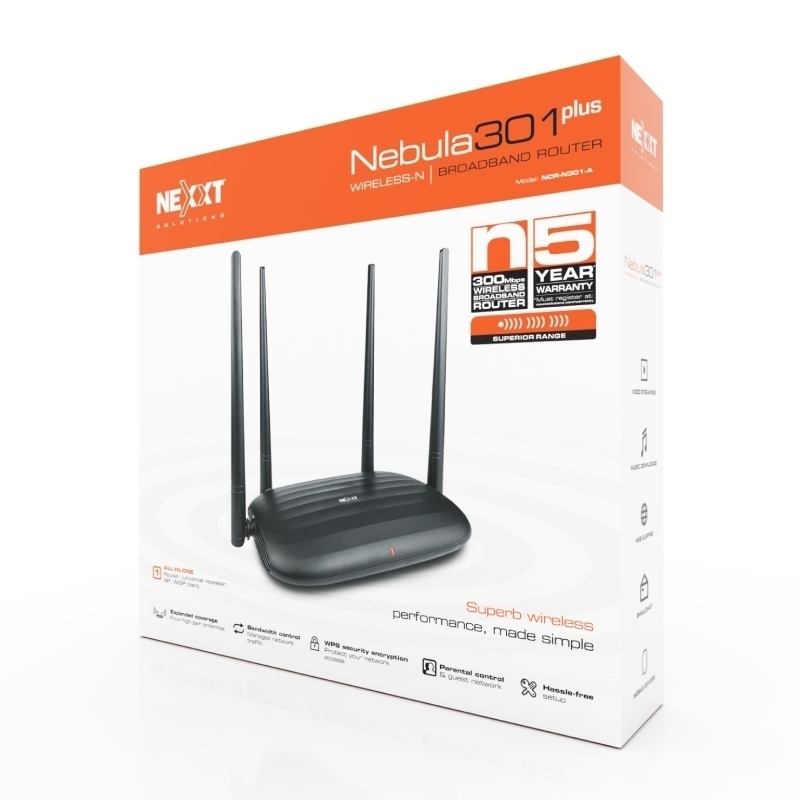Router Wireless Nexxt Nebula 301 Plus - 300mbps 4 Antenas - NEXXT ACC ...