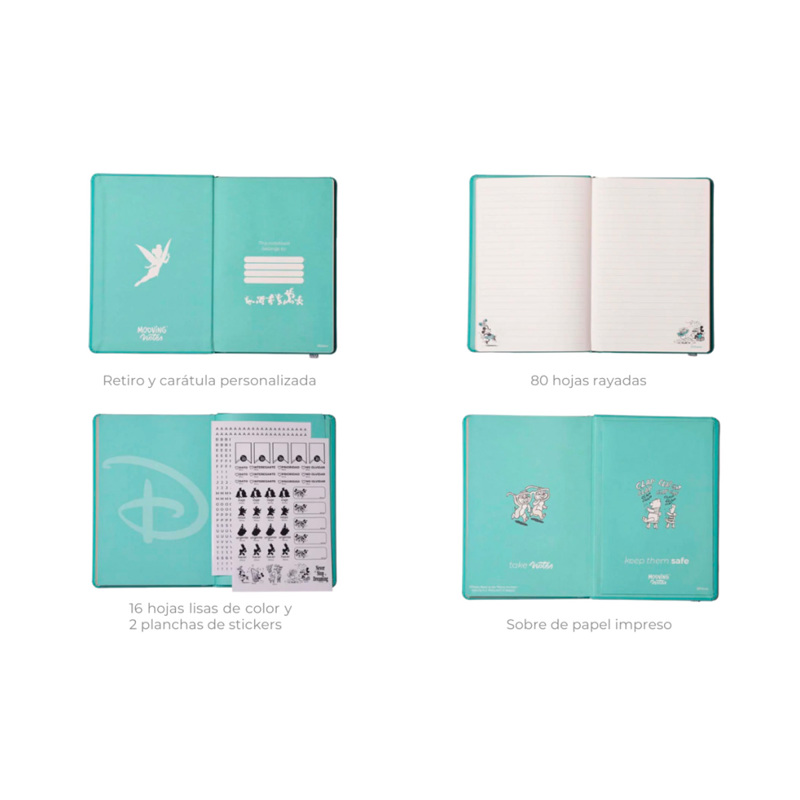 Cuaderno Mooving Notes A5 Tapa Dura Rayado Disney 100 - MOOVING ...