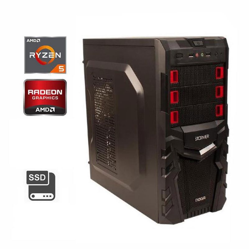 PC ARMADA GAMER AMD RYZEN 5 5600G 8GB SSD 480GB TECLADO AURICULAR MOUSE ...