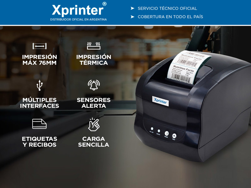 Impresora Térmica Directa XPrinter 365B de Etiqueta - X-PRINTER ...