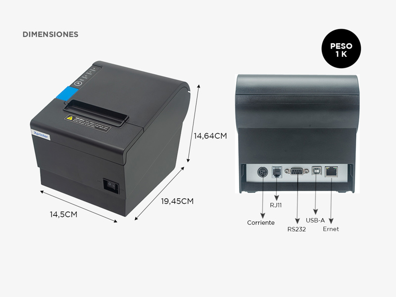 Impresora Térmica de Alta Velocidad XPrinter Q801K 80 mm con USB - X ...