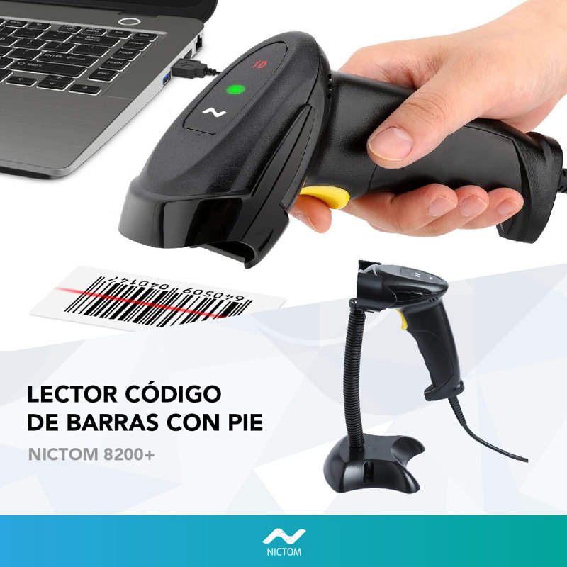 Lector Código de Barras Nictom LCB-8200 Usb - NICTOM ESCANERS - Megatone