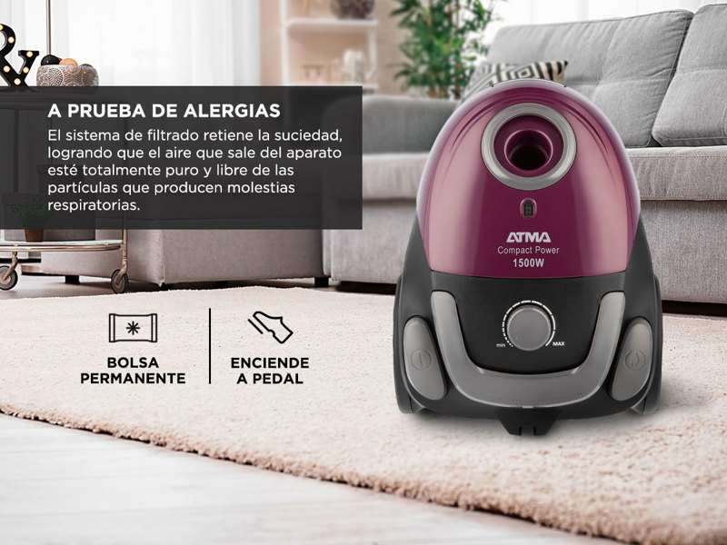 Aspiradora Atma As8933pi Compact Power 1500w - ATMA ASPIRADORAS - Megatone
