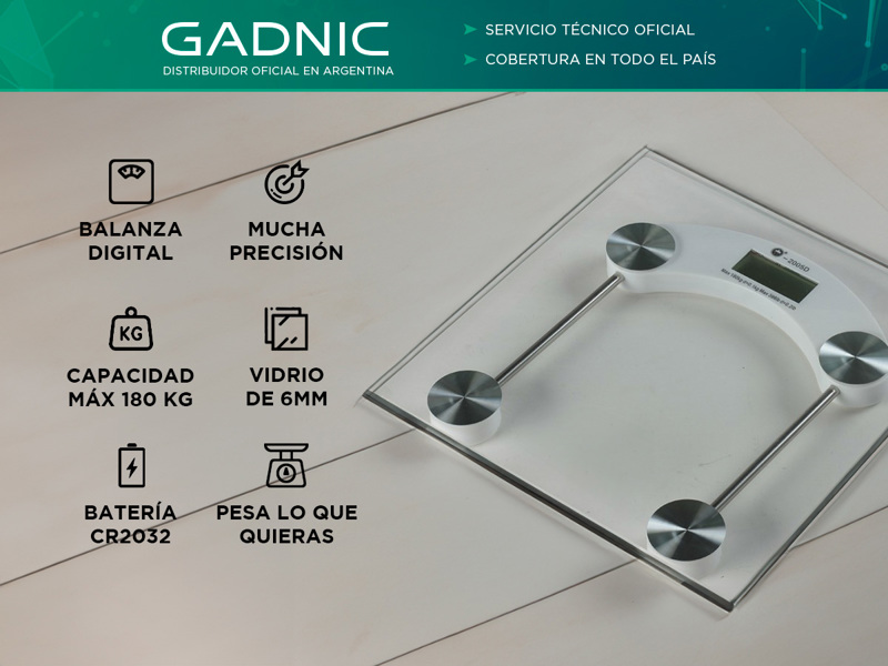 Balanza Digital de Vidrio - GADNIC BALANZAS PERSONALES - Megatone