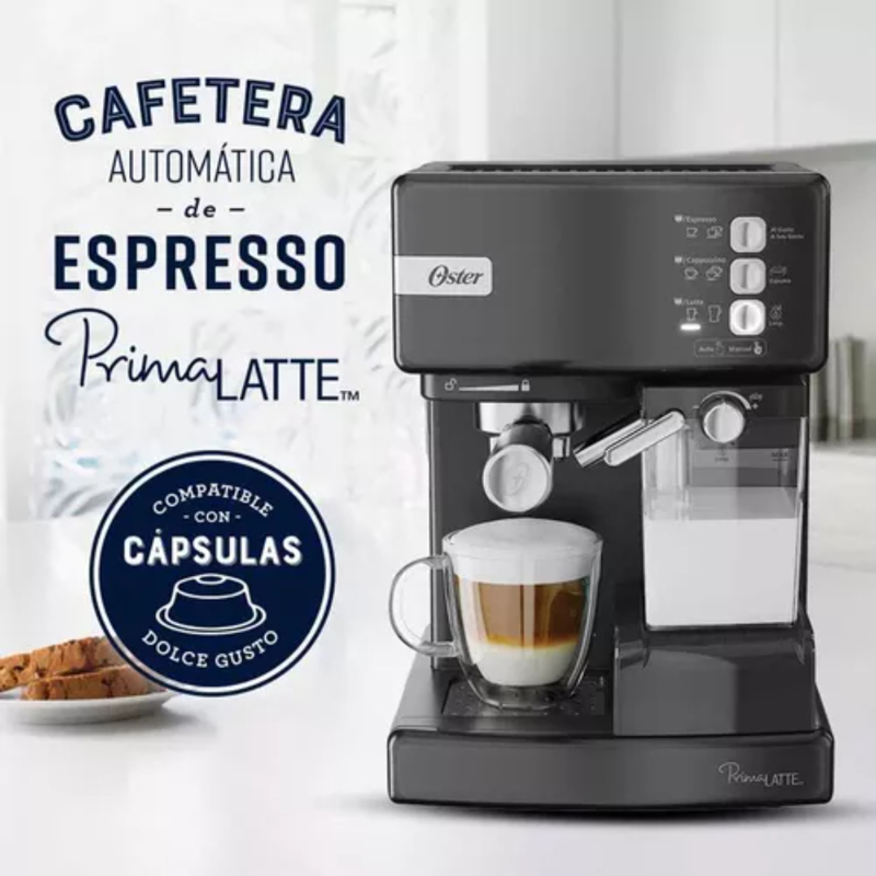Cafetera automática de espresso Oster PrimaLatte BVSTEM6603B black ...