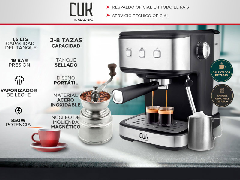 Cafetera Express 19 Bar CME04 + Molinillo De Cafe Manual Gadnic ...