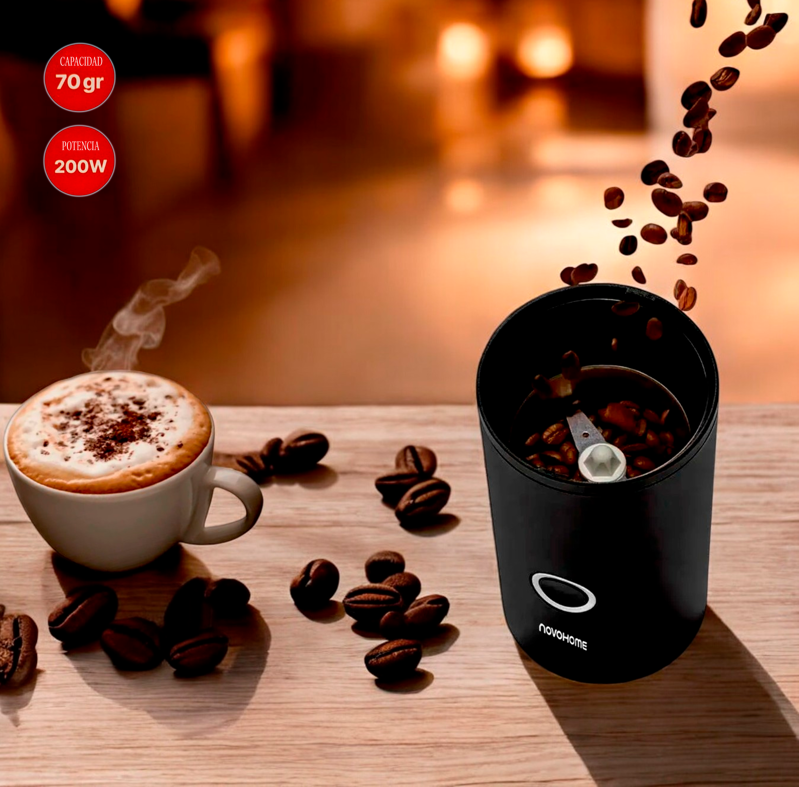 Molinillo de Café Eléctrico Novohome Acero Inox 200w Cap 70g - NOVOHOME ...