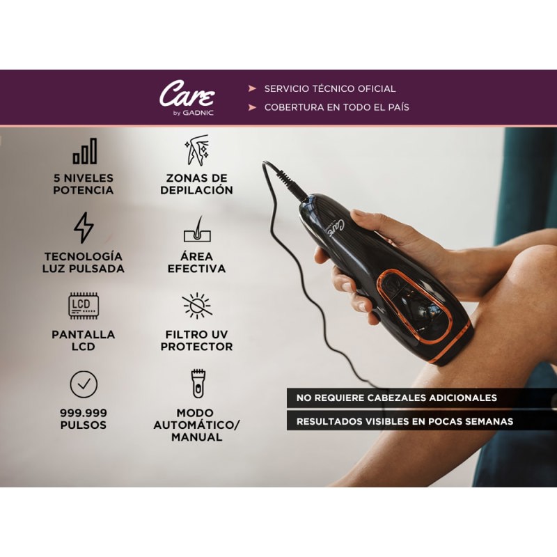 Depiladora Láser Gadnic T3 Depilación Definitiva IPL 999,999 Pulsos 5 ...