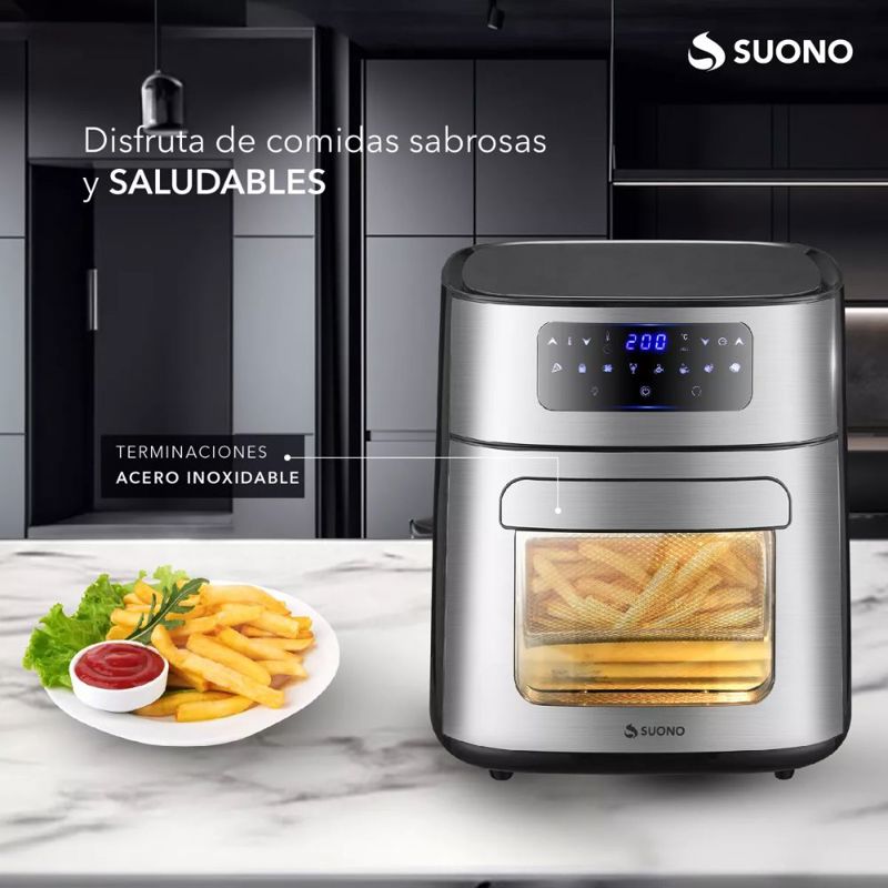 Freidora De Aire Air Fryer Suono 10 L Con Ventana 1700 W Función Spiedo ...