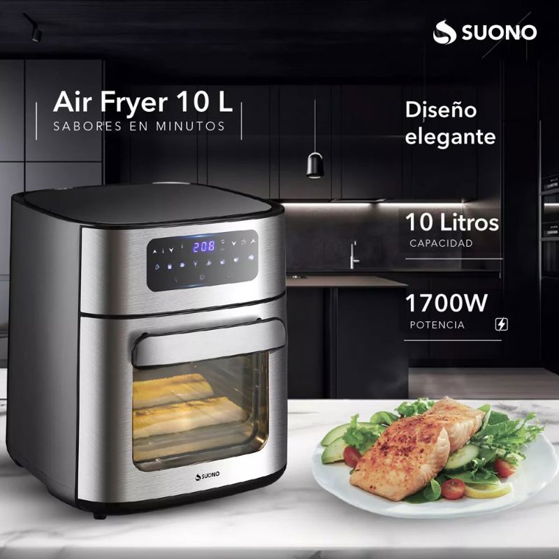 Freidora De Aire Air Fryer Suono 10 L Con Ventana 1700 W Función Spiedo ...