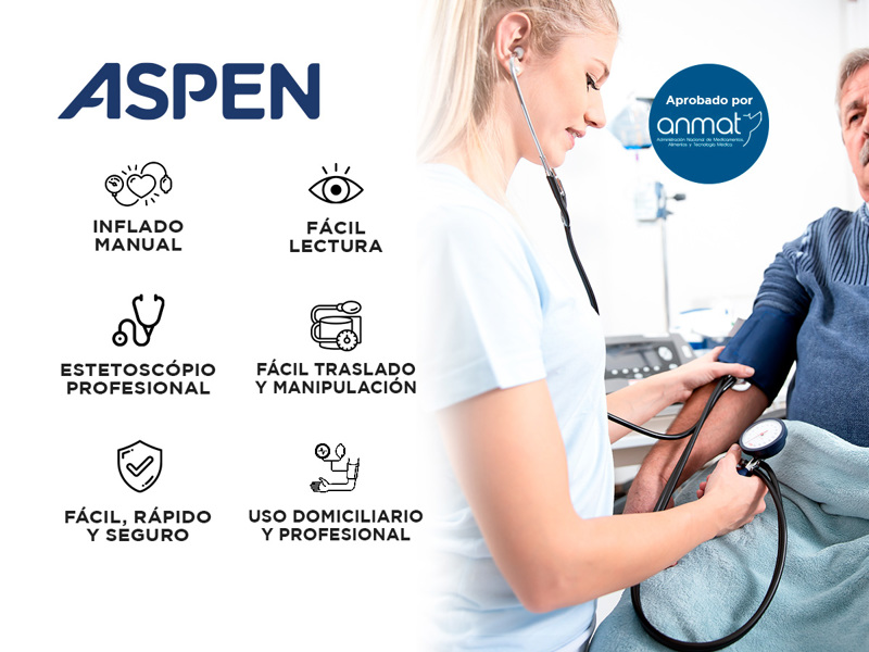 Tensiómetro aneroide tradicional Aspen AS102 con estetoscopio ...