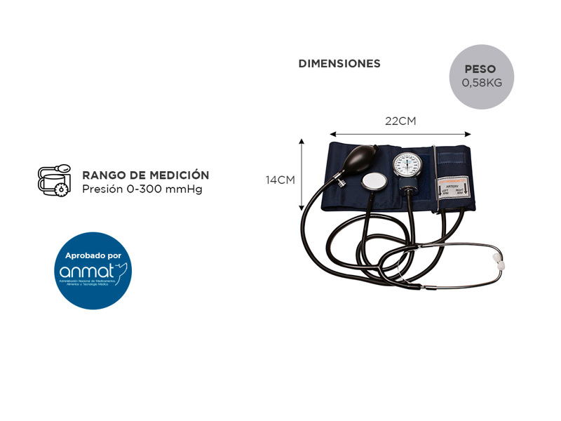 Tensiómetro aneroide tradicional Aspen AS102 con estetoscopio ...