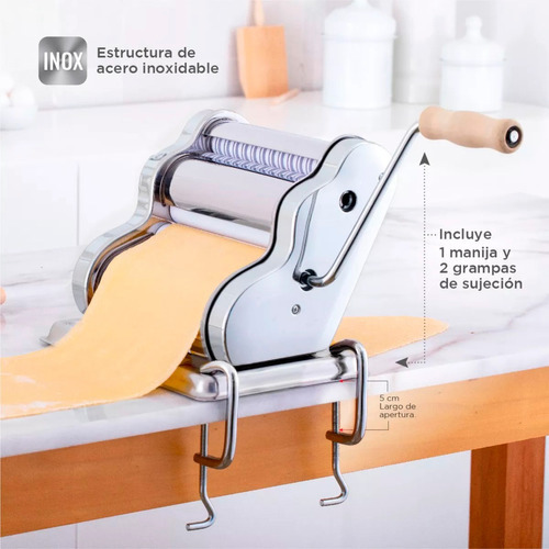 Maquina Pastalinda Clasica 200 Cromada 20cm Pastas Fideos - PASTALINDA ...